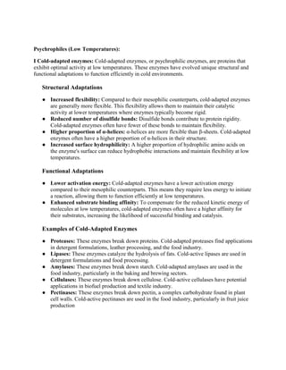 Extremophile adaptation.docx.Thermophiles,Psychrophiles,Methanogens and ...