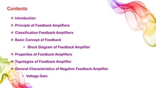 Feedback Amplifiers & Operational Amplifiers (OPAMP) | PPTX