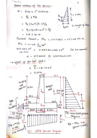 Earth Pressure Theories and Retaining Walls Hand written Notes | PDF