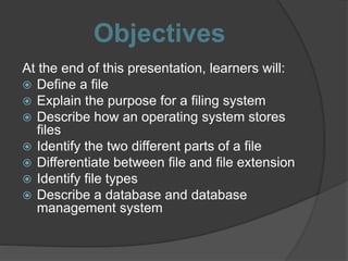 Unit 4 file and data management | PPSX