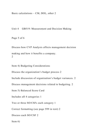 Unit 4 GB519 Measurement and Decision Making Page .docx