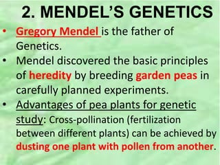 genetics and inheritance, in plants and animals | PPT