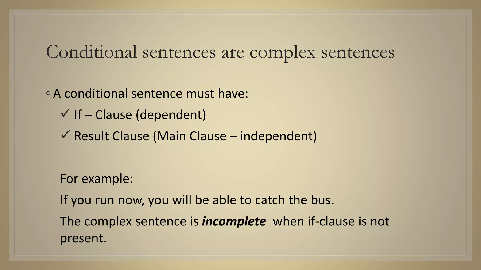Grammar - Conditional Sentences | PPTX