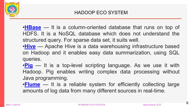 HADOOP ECO SYSTEM Pig: Introduction to PIG, Execution Modes of Pig ... HADOOP ECO SYSTEM Pig: Introduction to PIG, Execution Modes of Pig ...