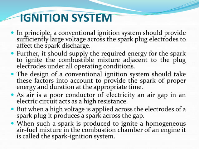 Unit 4(ICE >)ignition system.pptx | Green Vehicles | Auto Type