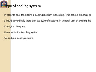 IC Engines lubrication & cooling methods | PPTX