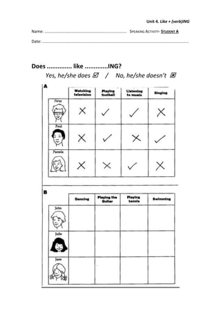 Unit 4 ing form | PDF