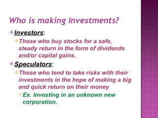 Unit 4: Investments Notes | PPT