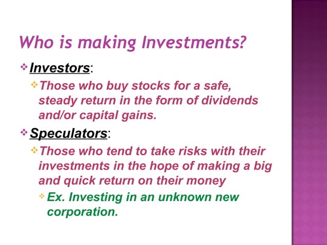 Unit 4: Investments Notes | PPT | Stocks and Bonds | Personal Investing
