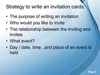 Unit 4 invitation | PPT