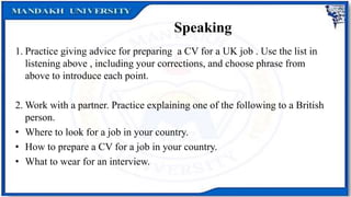 Unit 4 job seeking part 2 | PPTX