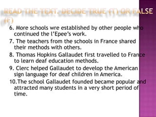 Unit 4 Lesson 1 Deaf education | PPTX