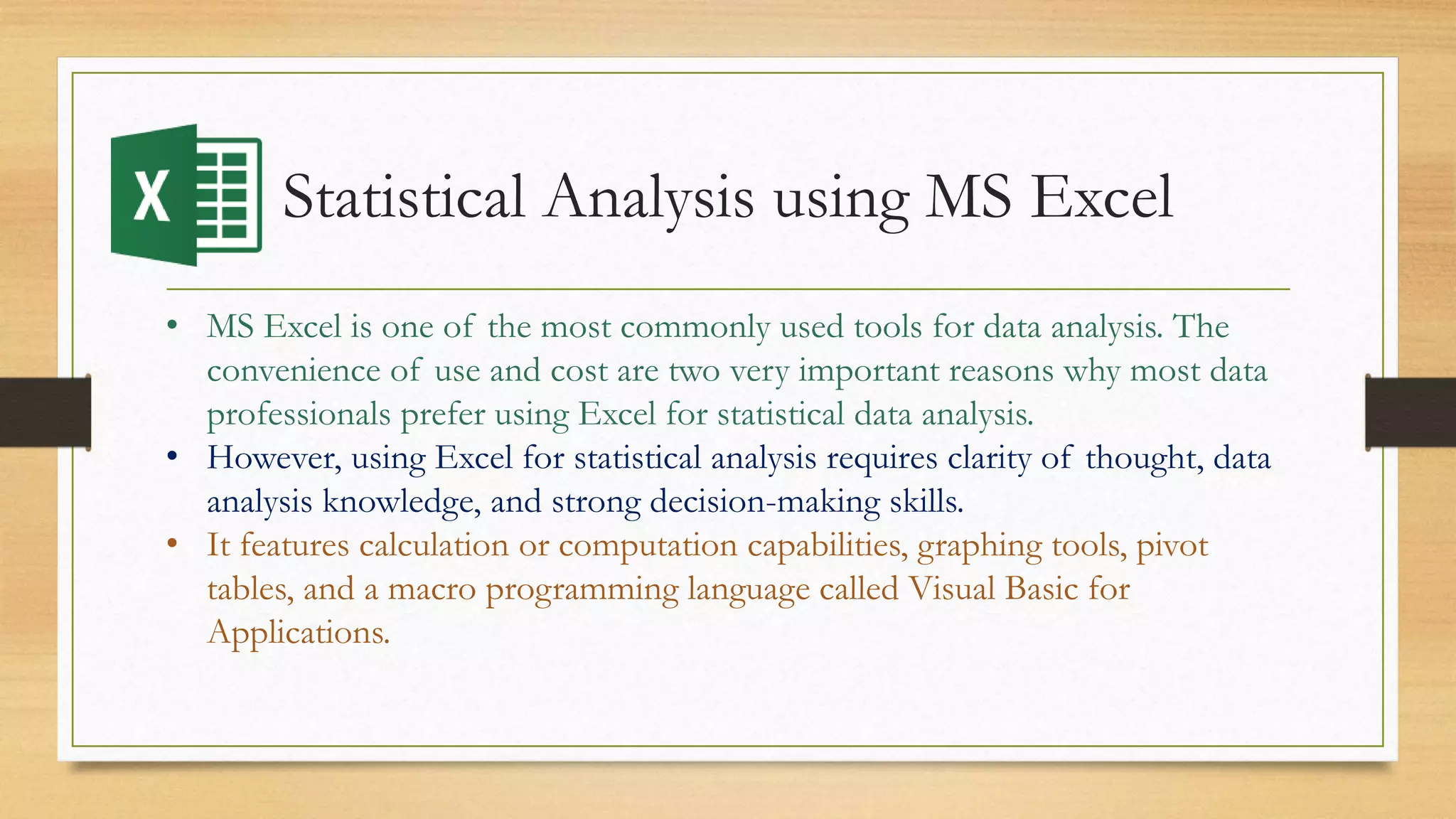 Application Of Excel And Spss Software For Statistical Analysis Biostatistics And Research