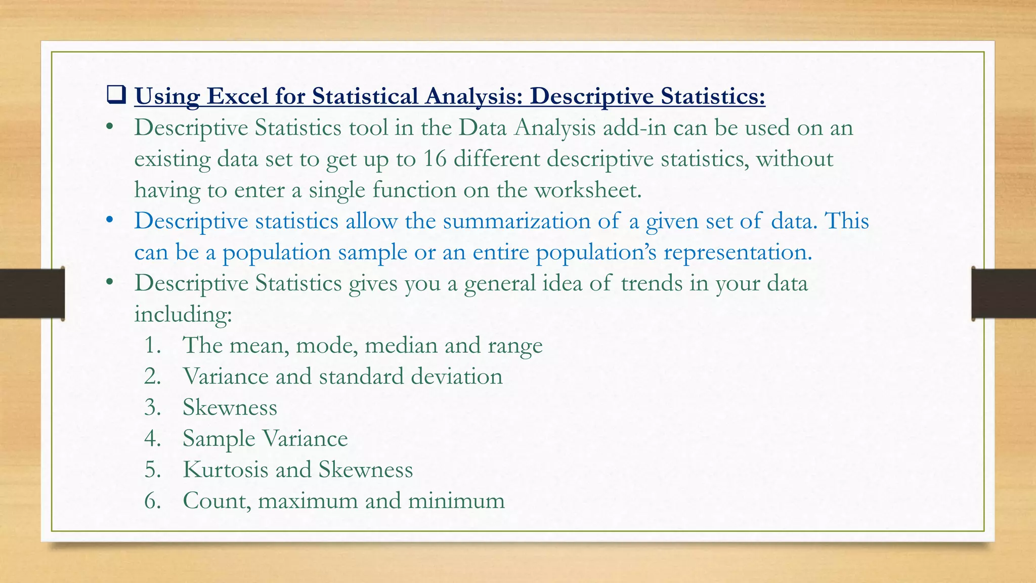 Application Of Excel And Spss Software For Statistical Analysis Biostatistics And Research
