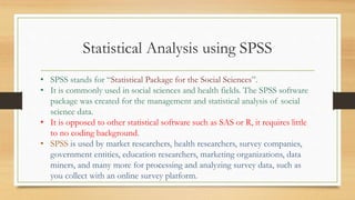 Application of Excel and SPSS software for statistical analysis ...