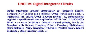 UNIT 4 LINEAR INTEGRATED CIRCUITS-DIGITAL ICS | PPTX
