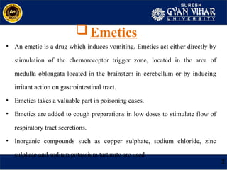 Unit 4, Lecture 32 (Old).pptx EMETICS (PART-I) | PPTX