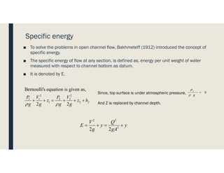 Fluid Mechanics Unit 4 Notes Flow in Open channel | PDF