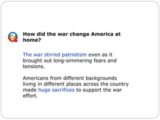 Unit 4 lesson 3 the home front | PPT