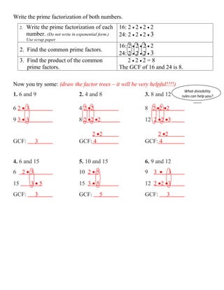 Unit 4 lesson 3 greatest common factor | PDF