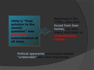 Unit 4 lesson 5 the holocaust | PPT