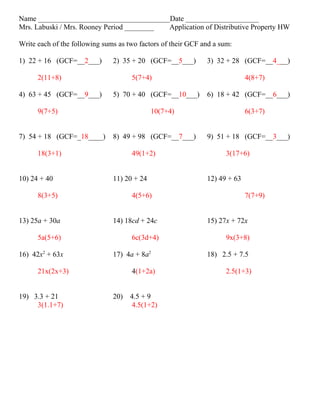 Unit 4 lesson 6 gcf & distributive property | DOC