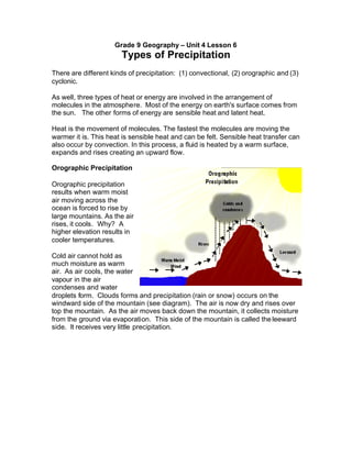 Unit 4 lesson 6 precipitation | PDF