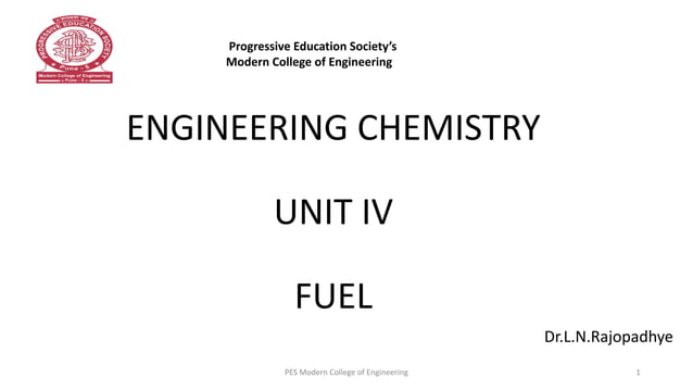 Unit 4 Engineering chemistry LNR First year | PPT