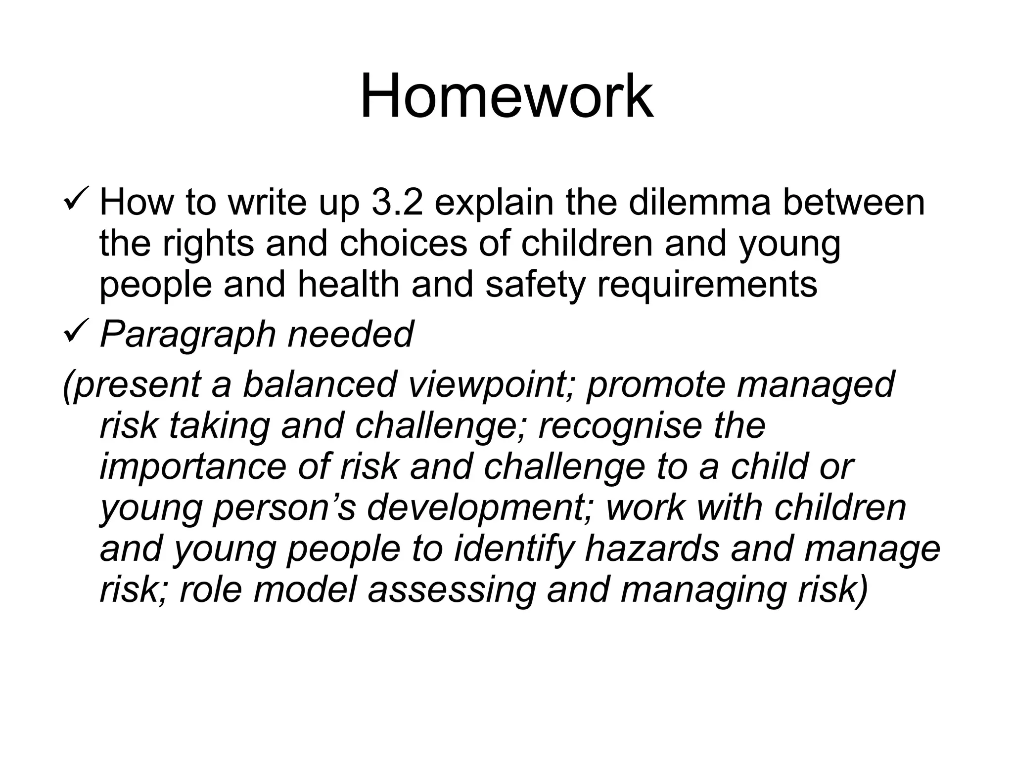 Support children and young people to assess and manage risk | PPTX