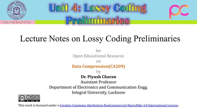 Unit 4 Lossy Coding Preliminaries | PDF | Digital Audio | Computer Software and Applications