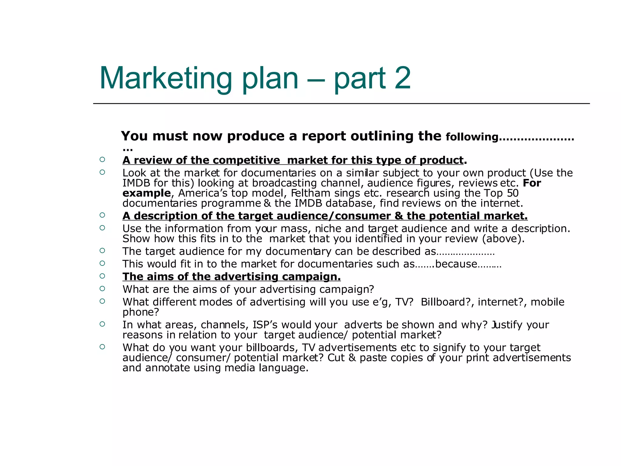 Unit 4 Marketing Your Documentary | PPT