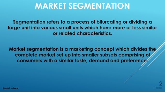 Unit 4 - Market Segmentation & Marketing | PPT