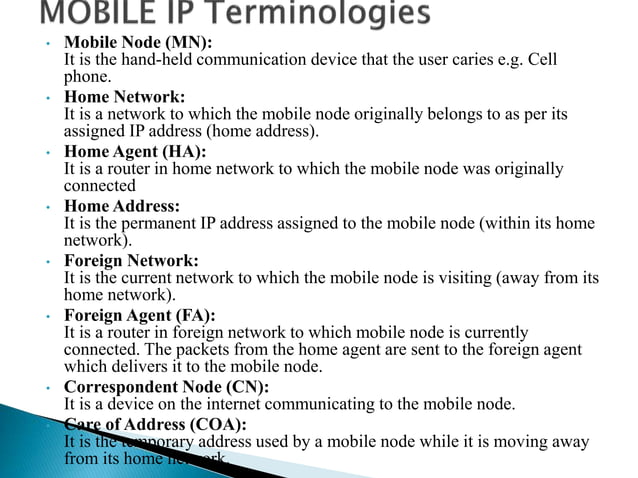 MOBILE IP,DHCP,ADHOC ROUTING PROTOCOLS | PPT
