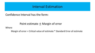 Statistical inference: Estimation | PPTX