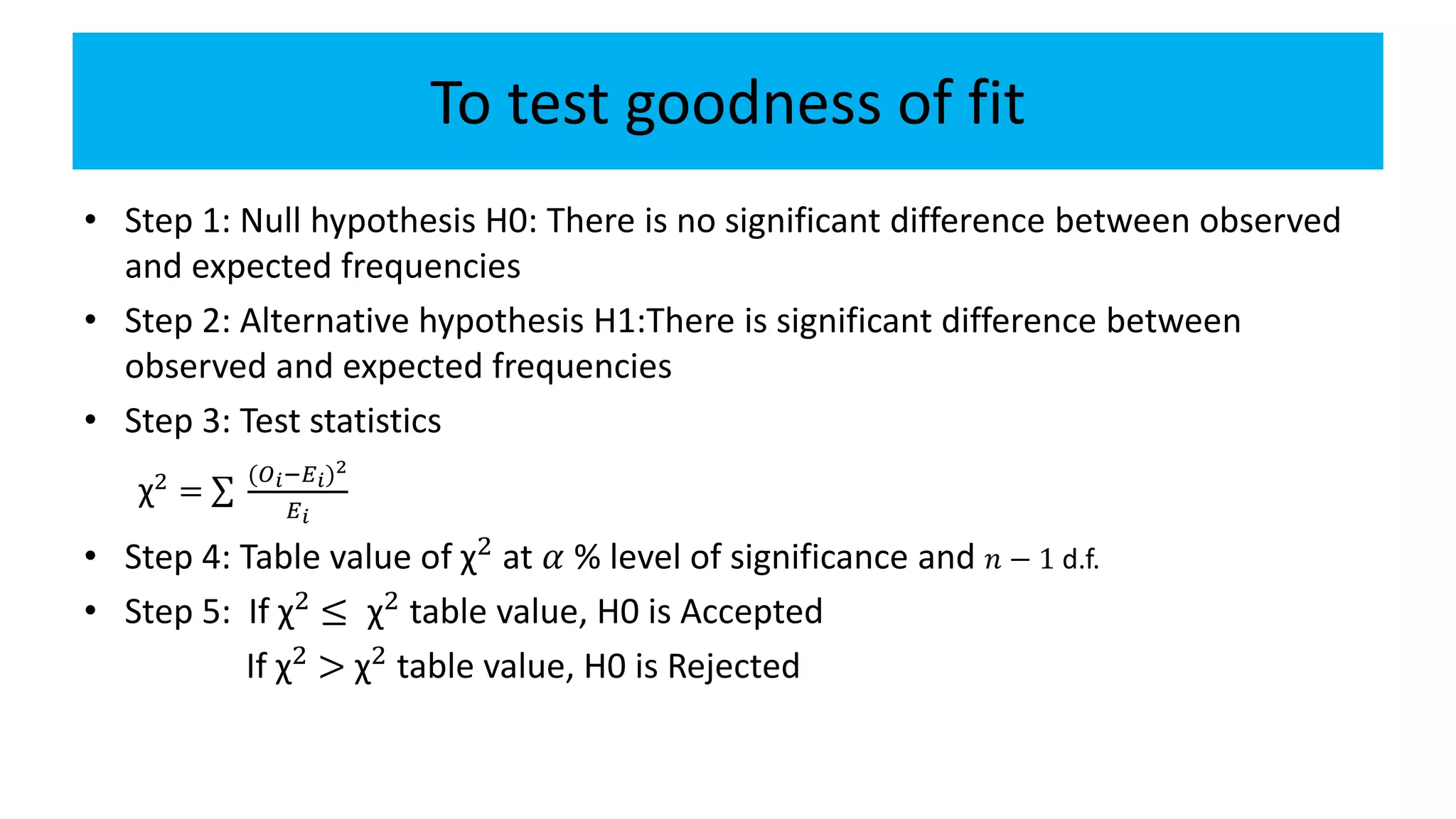 Testing of hypothesis - Chi-Square test | PPT