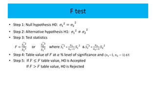 F test and ANOVA | PPTX