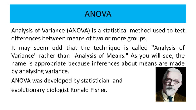 F test and ANOVA | PPTX