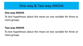 F test and ANOVA | PPTX