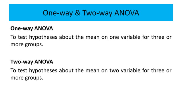 F test and ANOVA | PPTX