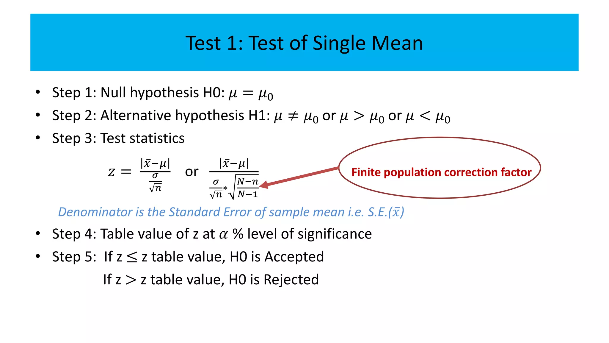 Testing of hypothesis - large sample test | PPTX