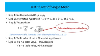 Testing of hypothesis - large sample test | PPTX