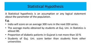 Testing of hypothesis - large sample test | PPTX