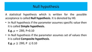 Testing of hypothesis - large sample test | PPTX
