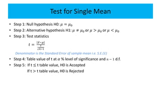 Small sample test | PPTX