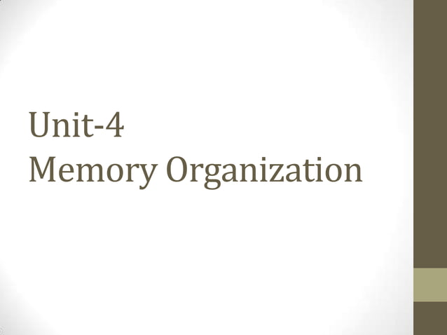 Memory Organization | Computer Fundamental and Organization | PPT