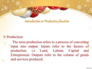 Unit 4 Production Function | PPT