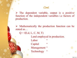 Unit 4 me production function | PPTX | Business Accounting & Finance ...