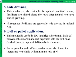 Unit 4 Methods and time of fertilizer application in crop.pptx