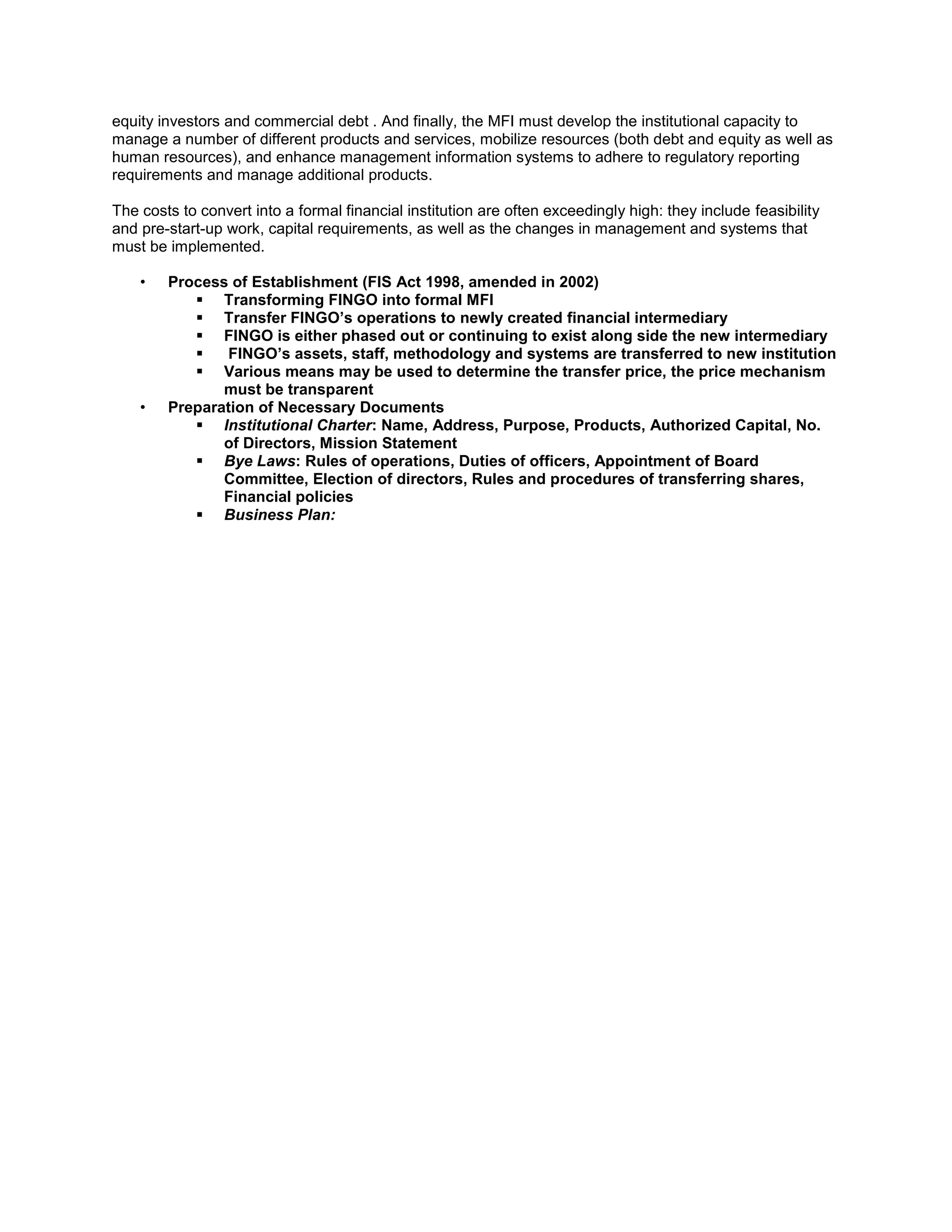 important attribute of good MFI | PDF