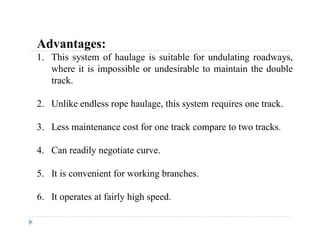 Haulage system in Mines | PDF